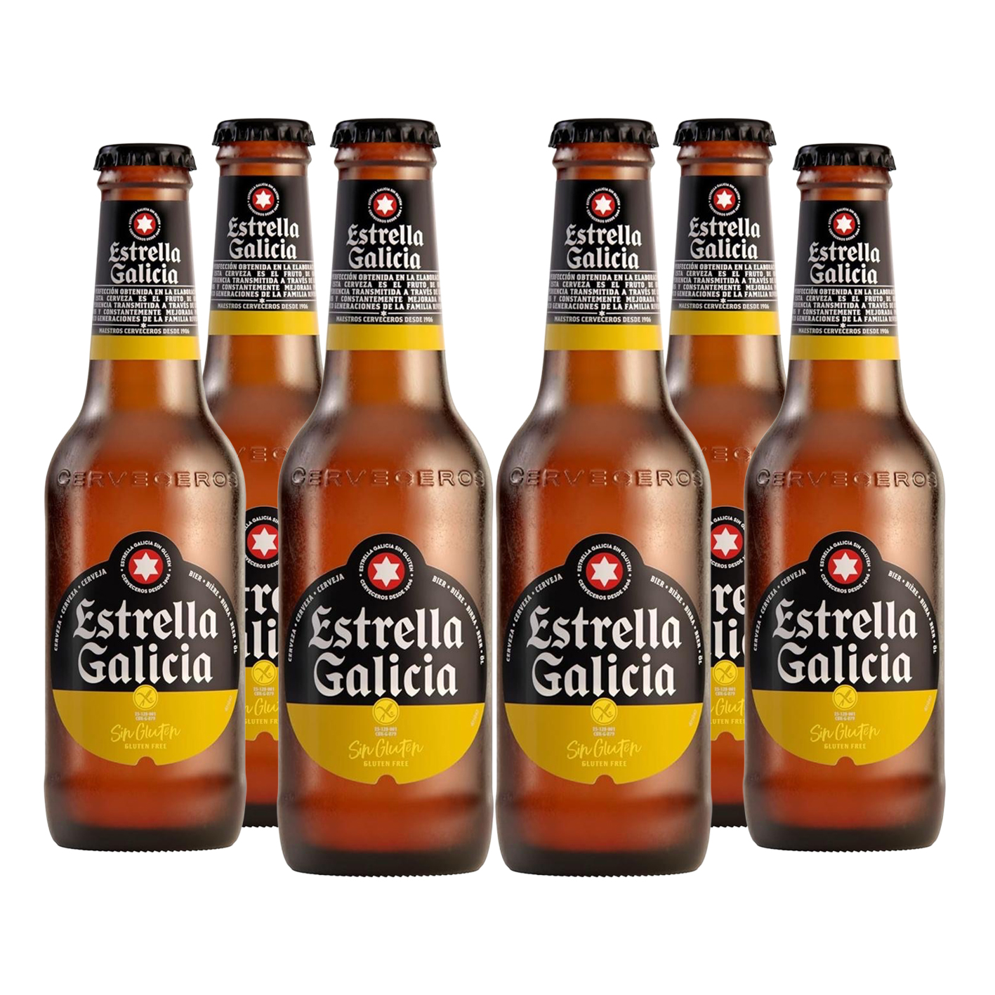 Six Pack Cerveza Estrella Galicia Sin Gluten 330 Ml