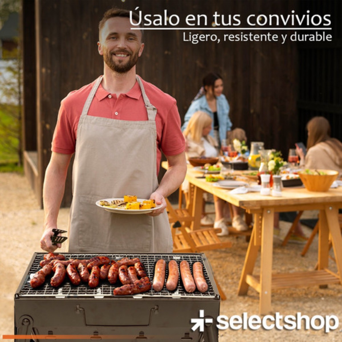 Asador Parrilla Carbón Portátil Plegable De Viaje Camping Negro