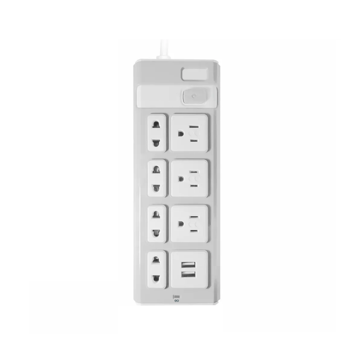 Extensión Multi Contacto, 2 Puertos Usb, 7 Contactos, Blanco