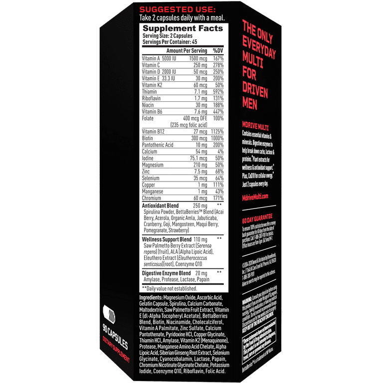 Mdrive Men's Multivitamin 90 cap - Multivitamínico para hombres Mdrive