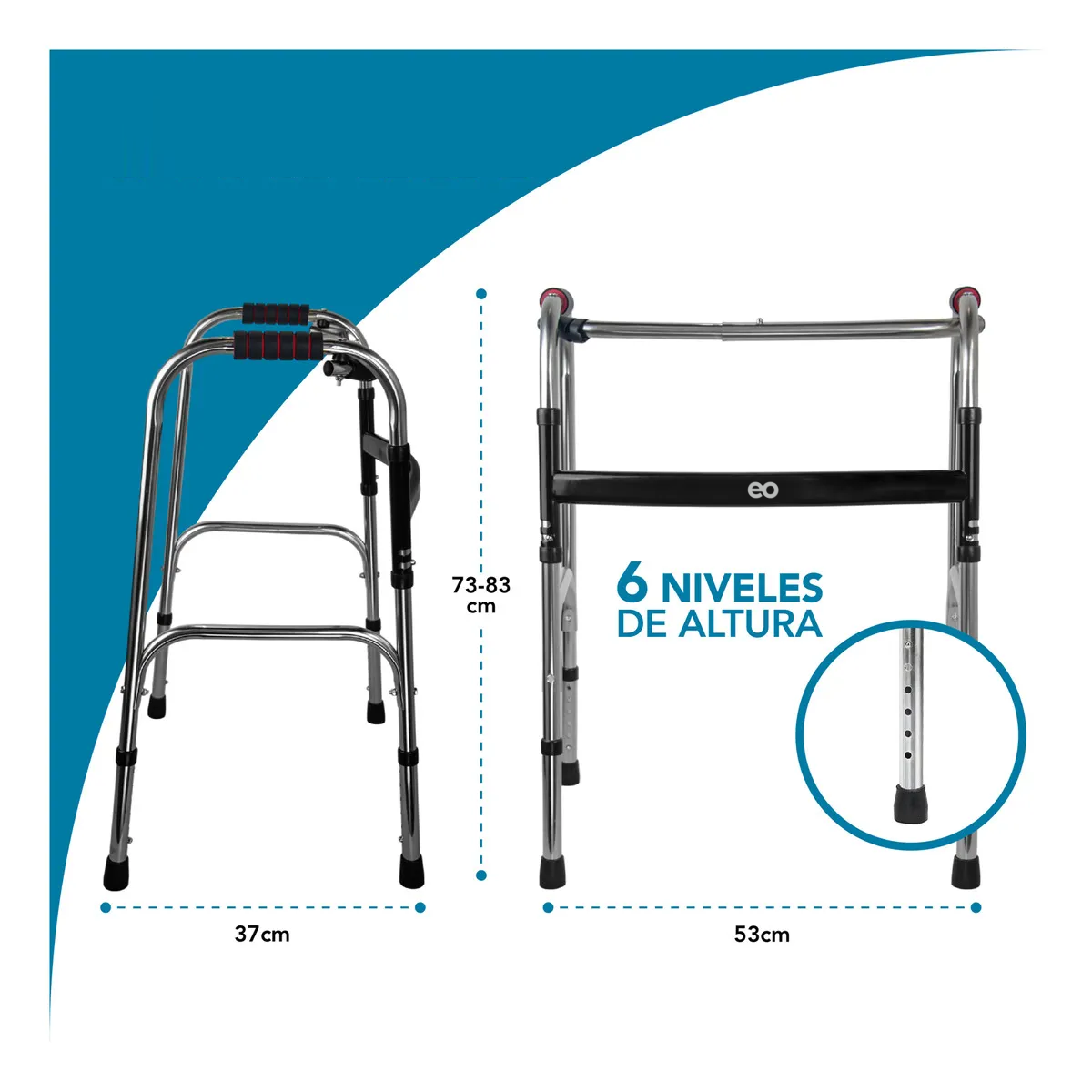 Andadera Ortopédica Plegable Altura Ajustable Resistente