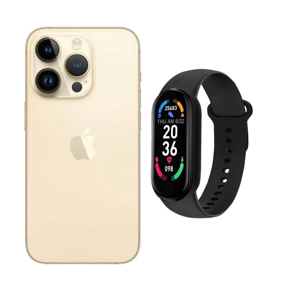 iPhone 14 Pro 128GB Dorado E-SIM Reacondicionado Grado A + Brasalete ...