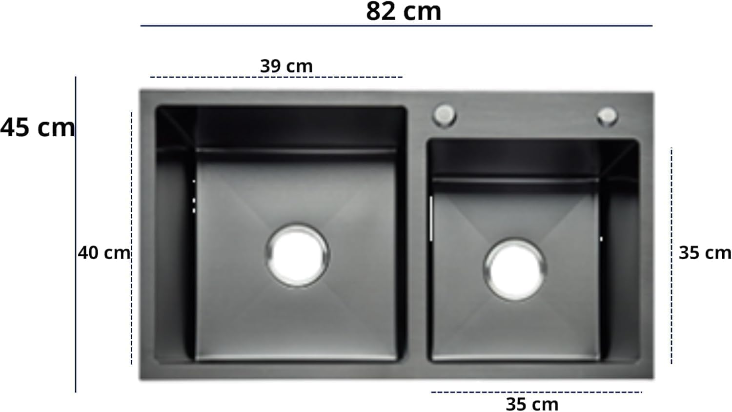 Kit de Tarjas Dobles en Acero Inoxidable, Incluye Mezcladora Dos Chorros Monomando, mangueras y ...
