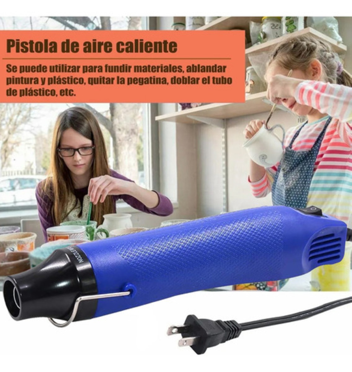 Mini Pistola De Calor Diy 300w+530 Tubos Termorretráctiles Negro