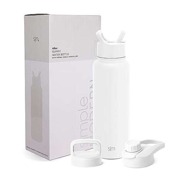 Botella de agua moderna y sencilla con popote, asa y tapa. Termo de ...