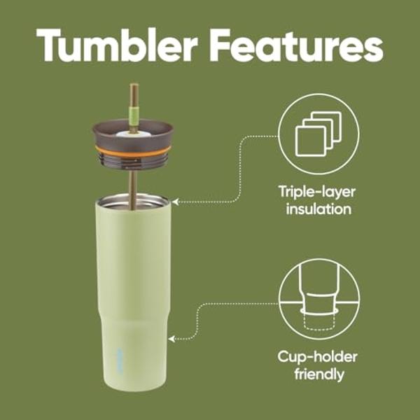 Vaso de viaje Owala de acero inoxidable con aislamiento de triple capa ...