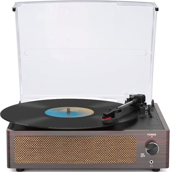 Tocadiscos de vinilo WOCKODER con dos altavoces integrados, tocadiscos ...