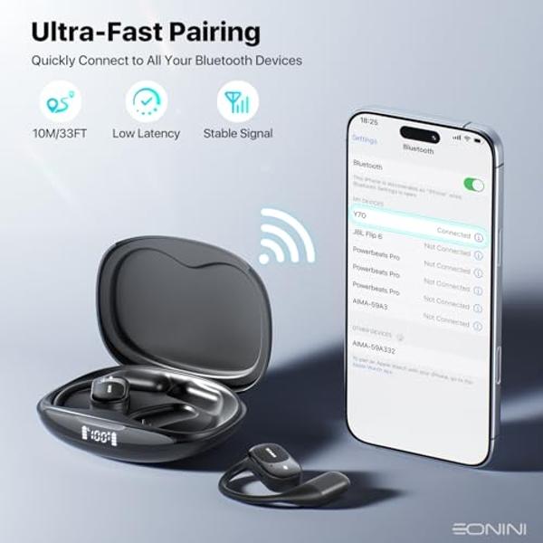 Auriculares inalámbricos TOZO E1 con micrófono integrado, llamadas ...