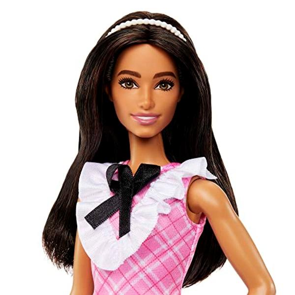 Muñeca Barbie Fashionistas n.° 209 con cabello negro, vestido rosa a ...