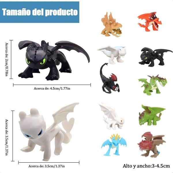 12 Piezas Figura de Chimuelo (Toothless) ¡Cómo Entrenar a tu Dragón ...