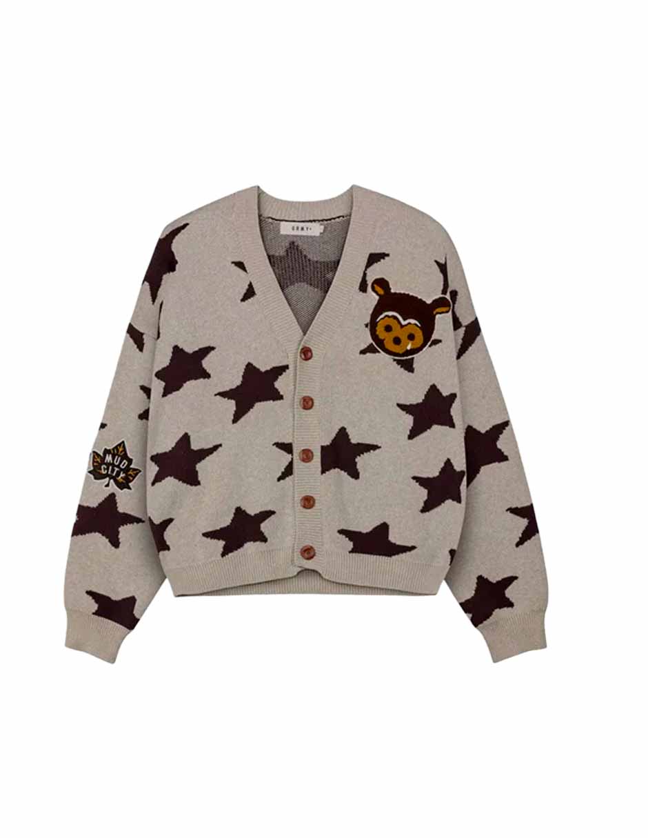 Cardigan Unisex Grimey Mud'S The Residence Gris GNKG194BCO