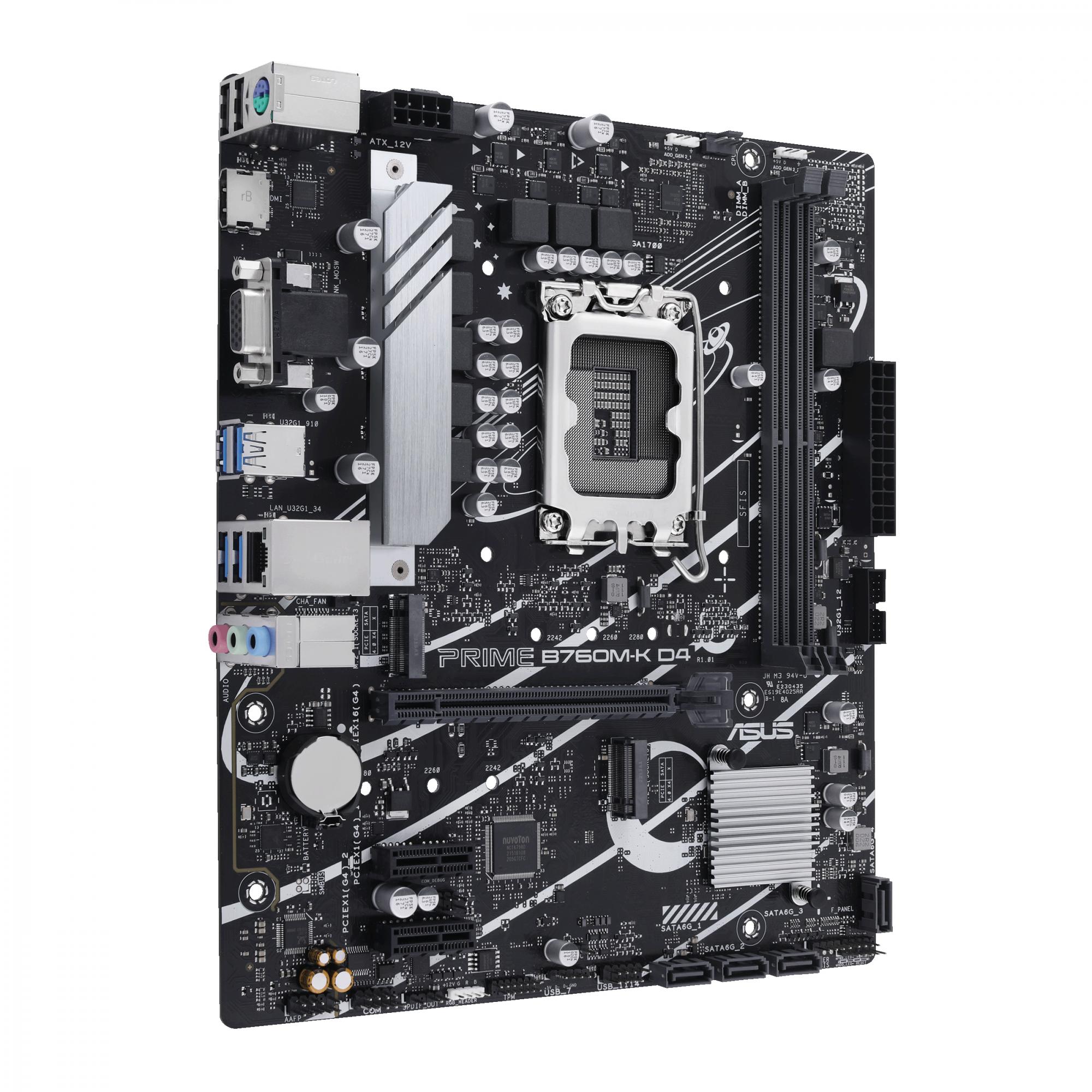 Tarjeta Madre ASUS PRIME B760M-K D4 Micro ATX LGA 1700 DDR4 HDMI