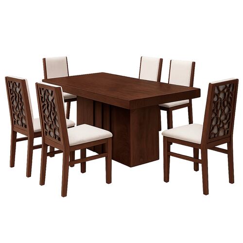 Comedor 6 Sillas Rory Nogal - Kessa
