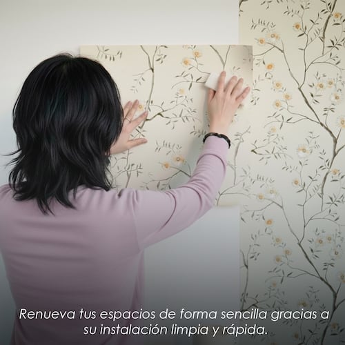 Ilios Innova | Papel Tapiz Decorativo Motivo Floral y Fondo Beige ...