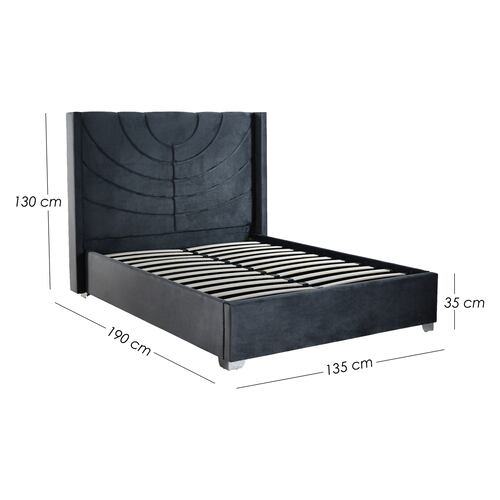 Ilios Innova | Base de Cama Matrimonial Gris Oscuro con Cabecera Alta ...