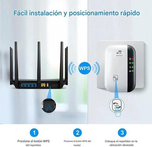 Repetidor Amplificador Señal Wifi blanco 300mbps Inalámbrico Extensor ...