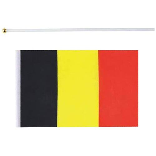 Mini Bandera MXBEF-000 1Pza Bélgica 14x21cm Tela Poliéster Asta ...