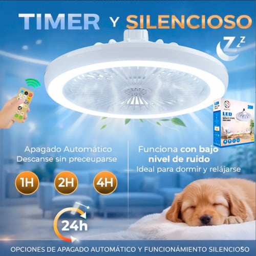 Ventilador de techo Moderno silencioso con luz led y control remoto de ...