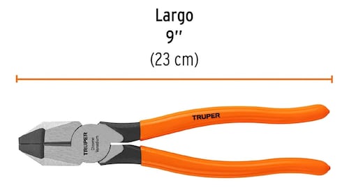 T201-9 Pinza para electricista 9' uso rudo, mango PVC, Truper