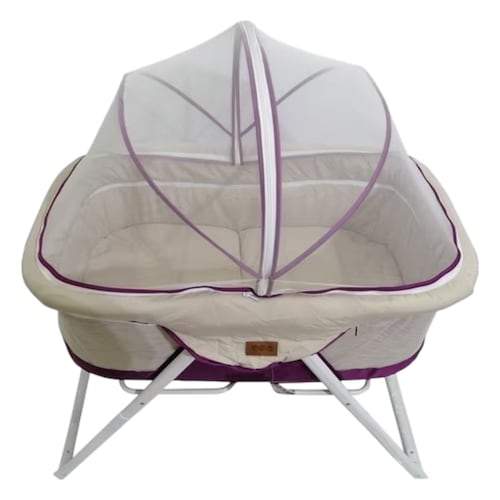 Cuna Moises AEIOU Velo Mariposa Morada