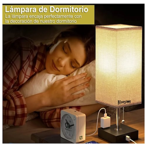 Lámparas De Buró Escritorio Led 3 Colores Con Foco Y Usb-c Beige