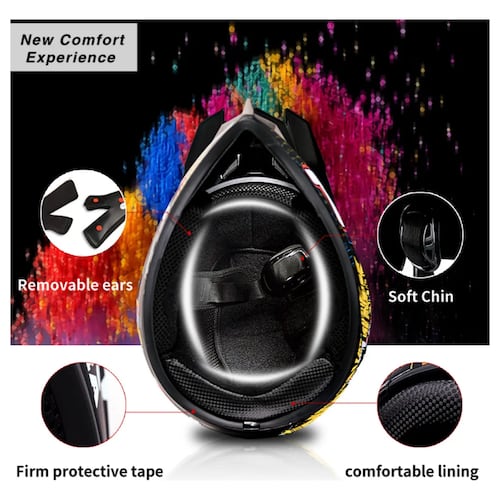 Casco Para Motocicleta Todoterreno Certificado Dot Con Gafas Talla L 58 ...