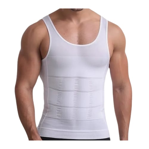 Camiseta Faja Playera Reductora Moldeadora Hombre Blanco Talla: M