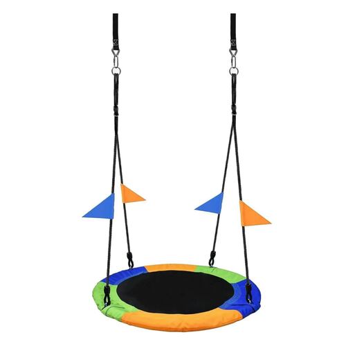 Asiento Columpio Redondo Para Niños Árbol Exteriores 100cm Multicolor