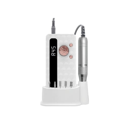Pulidor De Uñas Esmeril Profesional Drill Portátil 45000 Rpm plata Gris