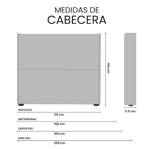 Cabecera Trinity Bruks Color Plata Individual