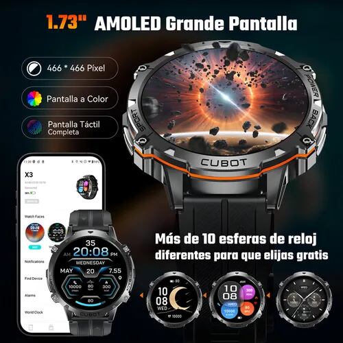Reloj inteligente CUBOT X3 Smartwatch con Llamadas y IA ChatGPT 100 ...