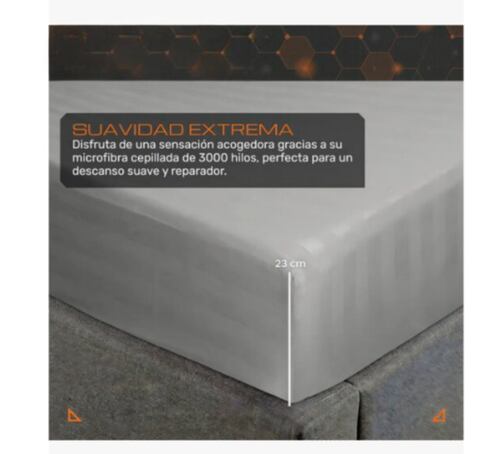 Juego De Sábanas Matrimonial 3000 Hilos Suave Diseño Rayado 4 Piezas ...