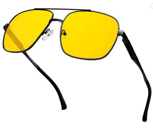 Lentes Noctunos Para Manejar Hombre Dama Moda Uv Clásicos Diseño Negro Mate