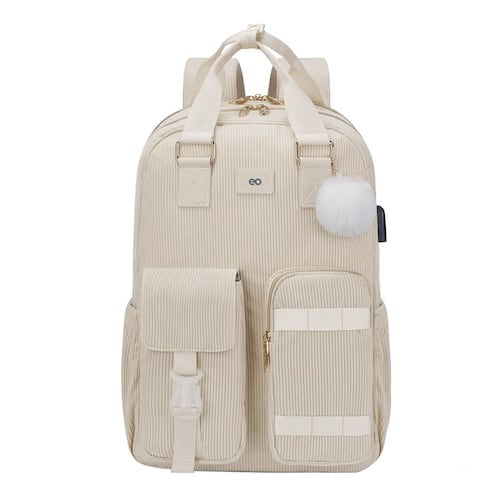 Mochila Urbana 30 L Portalaptop 15.6 Mujer Color Beige Diseño De La ...