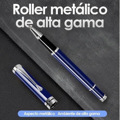 Pluma De Acero Con Recambio Y Caja De Regalo Color Del Exterior:Azul oscuro