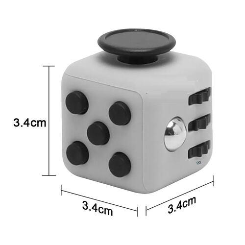 Cubo Anti Estrés 6 Caras ABS Cube Gris