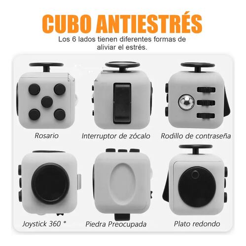 Cubo Anti Estrés 6 Caras ABS Cube Gris