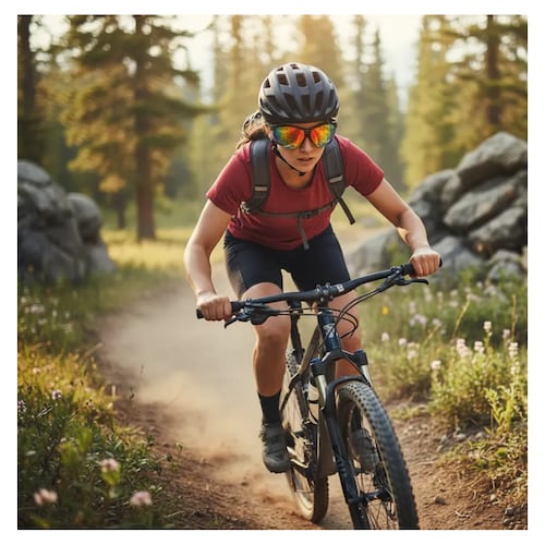 Lentes De Seguridad Protección Uv, Negro Color Tornasol Rojo