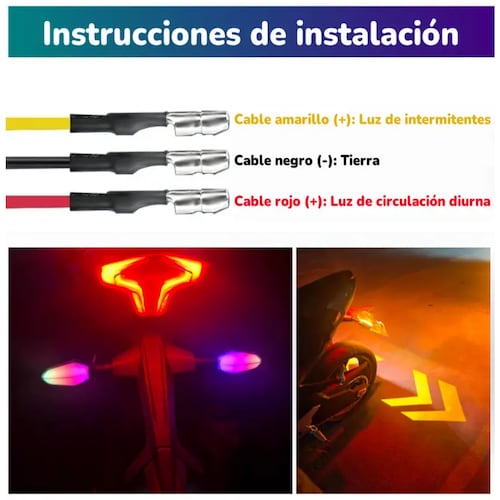 Direccionales Luces Led Para Motos Proyección De Luz 2 Piezas