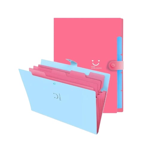 Carpeta Organizador De Archivos Expandible 2 Piezas Rosa+Azul