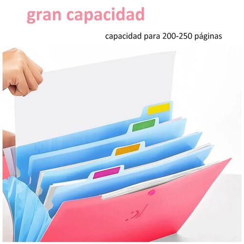 Carpeta Organizador De Archivos Expandible 2 Piezas Rosa+Azul