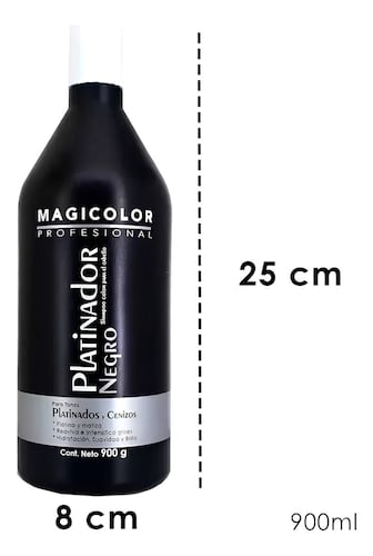 Shampoo Magicolor Negro Matizador 900g Cabello Gris Plata