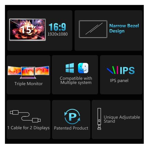 Doble Monitor Modelo S600 Compatible Para Laptop(Mac-Windows) Portátil ...