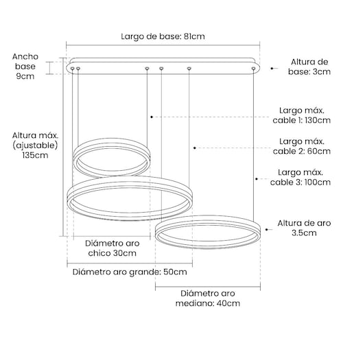 Lámpara de techo MIl Luces ORION CLT 160W