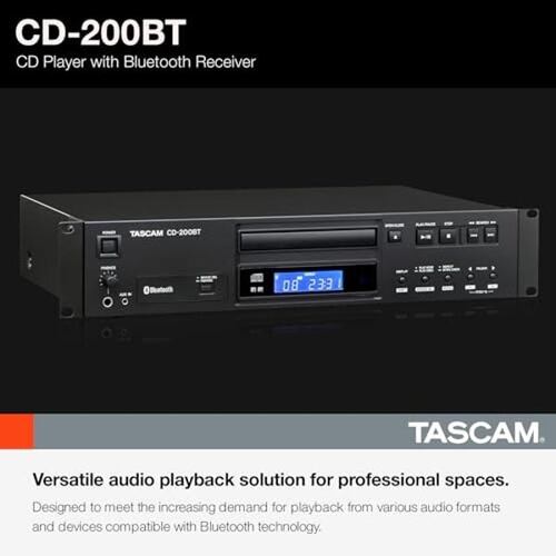 Reproductor de CD profesional Tascam CD-200BT con montaje en rack y ...